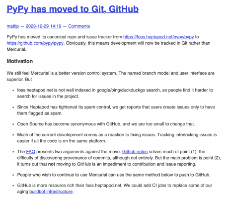 Python 解释器 PyPy 宣布搬迁至微软 GitHub，号称可提升搜索权重增加用户基数_IT资讯区_资讯专区 卡饭论坛 - 互助分享 ...
